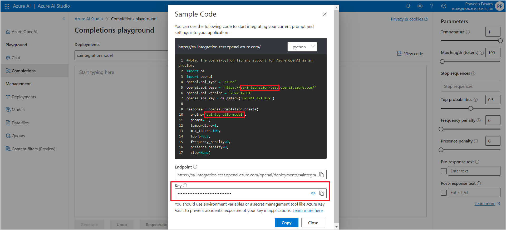 Azure OpenAI Integration – SearchAssist
