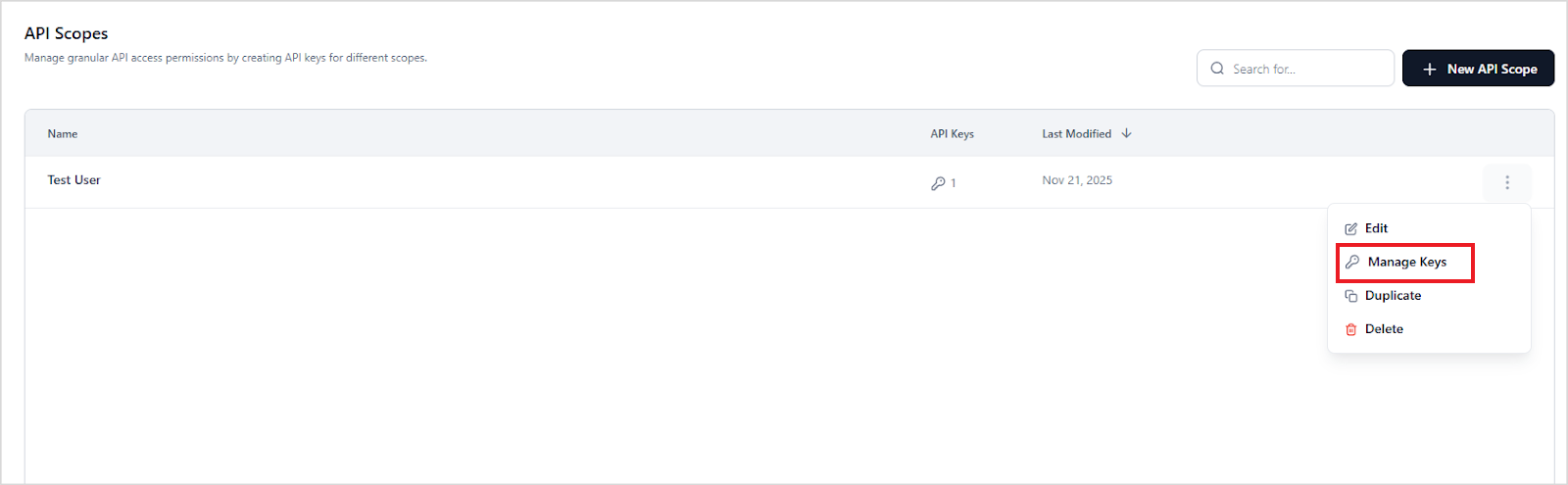 API Scopes - Kore ai Docs