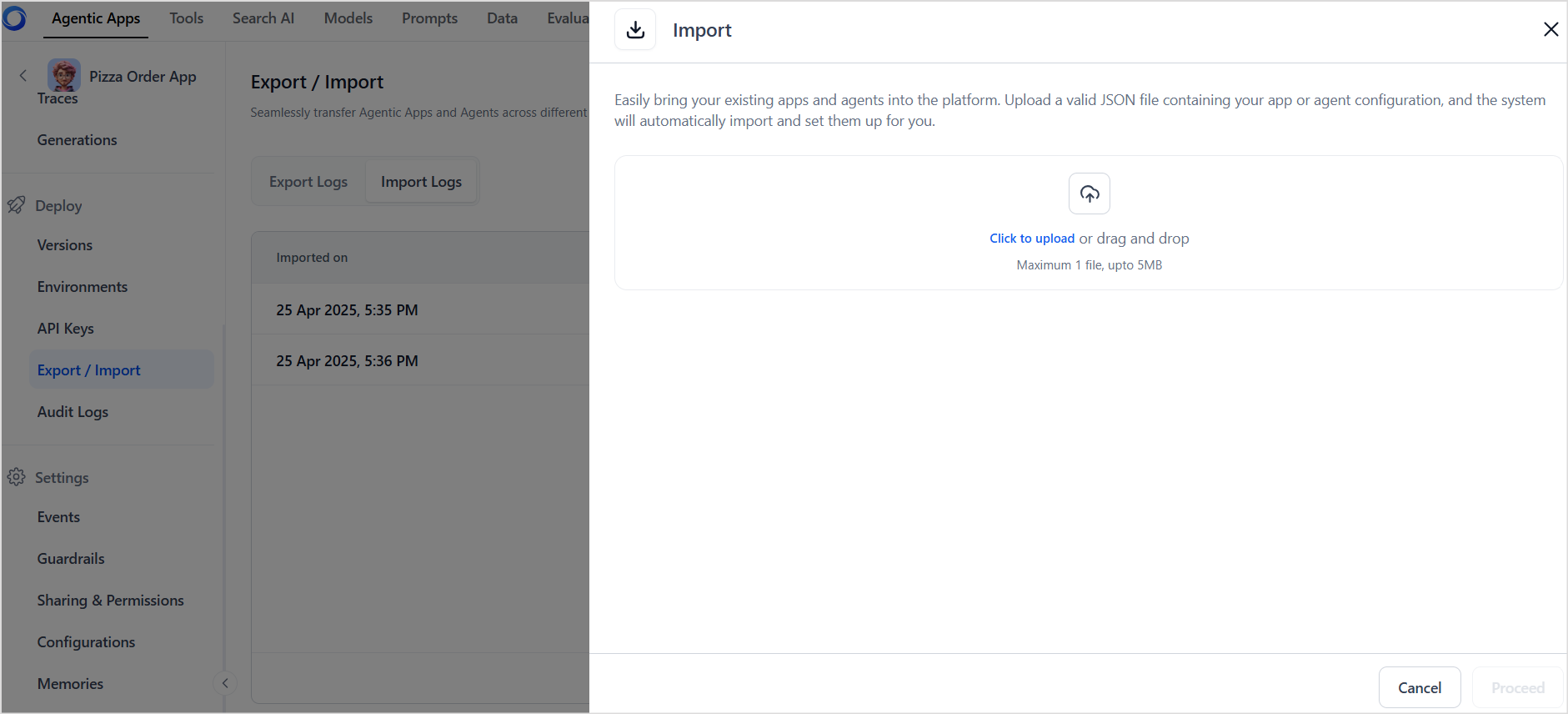 Import App - Kore ai Docs