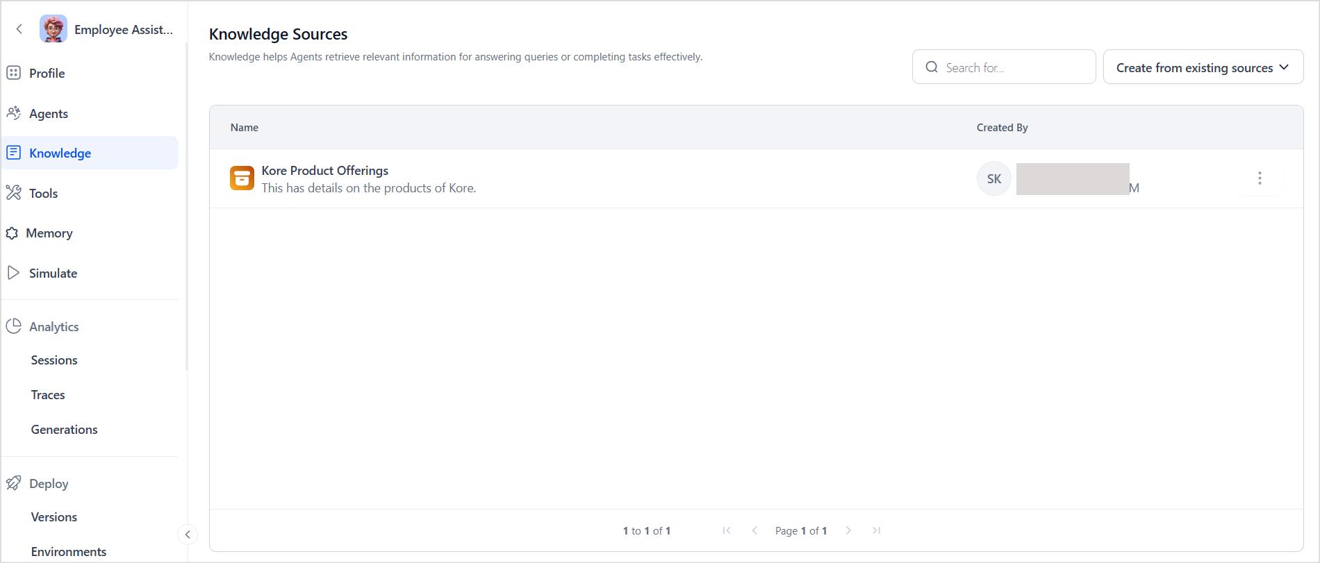 Manage Knowledge Tools - Kore ai Docs