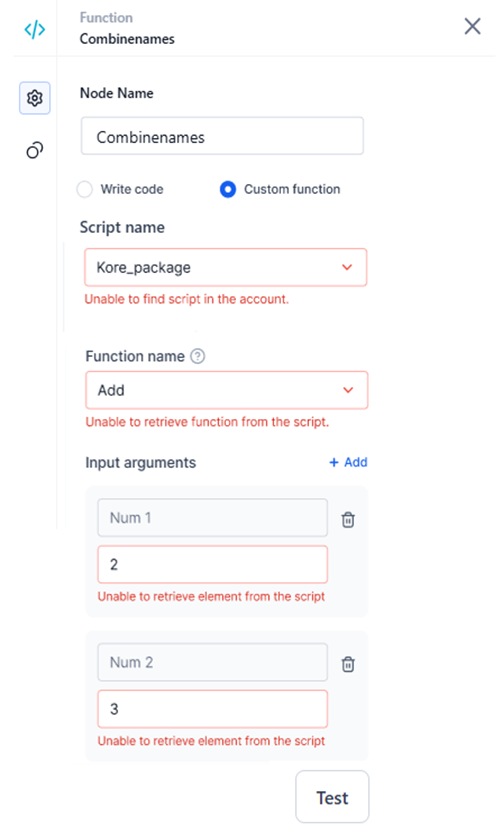 Function Node - Kore ai Docs