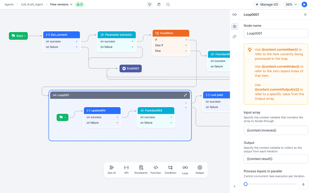 Loop Node - Kore ai Docs
