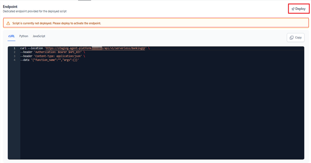 Deploy and Manage Scripts - Kore ai Docs