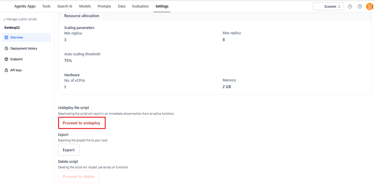 Deploy and Manage Scripts - Kore ai Docs