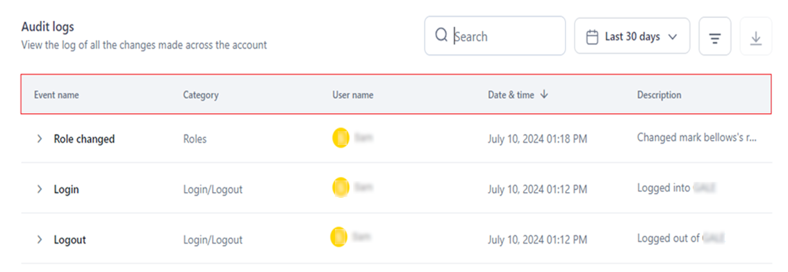 Audit Logs - Kore ai Docs