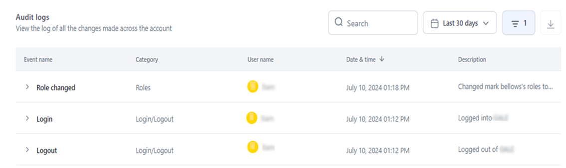 Audit Logs - Kore ai Docs