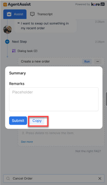 AgentAssist Widget – Agent Assist
