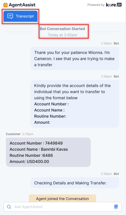 AgentAssist Widget – Agent Assist