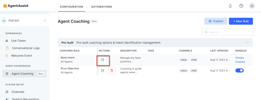 Agent Real-time Coaching (Beta) – Agent Assist
