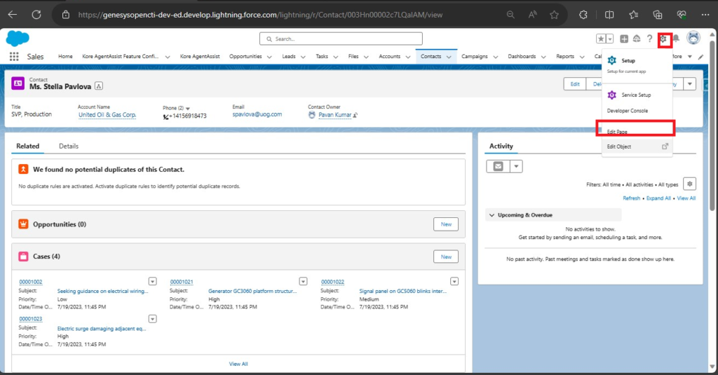 AgentAssist Voice Integration with Salesforce Genesys CTI – Agent Assist