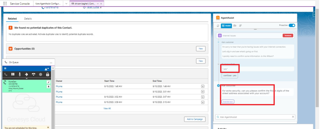 AgentAssist Voice Integration with Salesforce Genesys CTI – Agent Assist