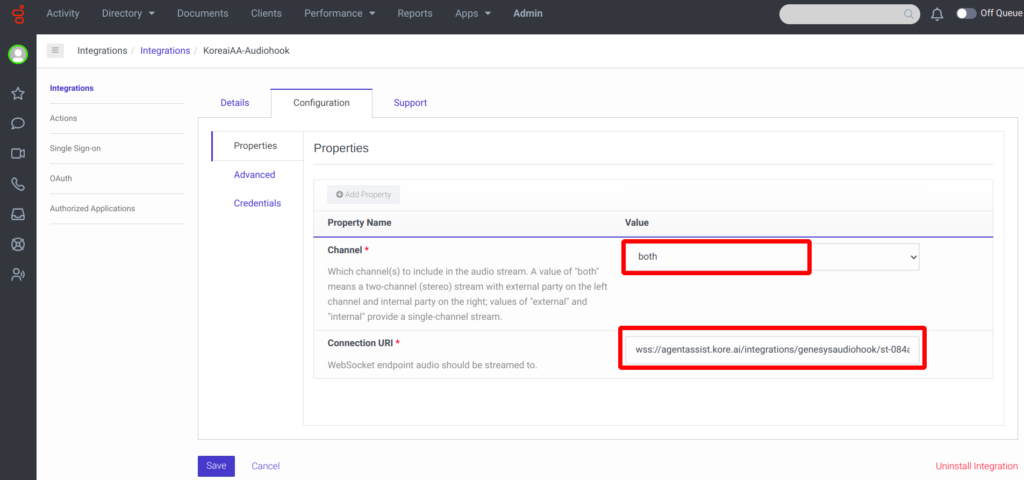 Agent AI Integration with Genesys Cloud CX using Kore Data Table – Agent Assist