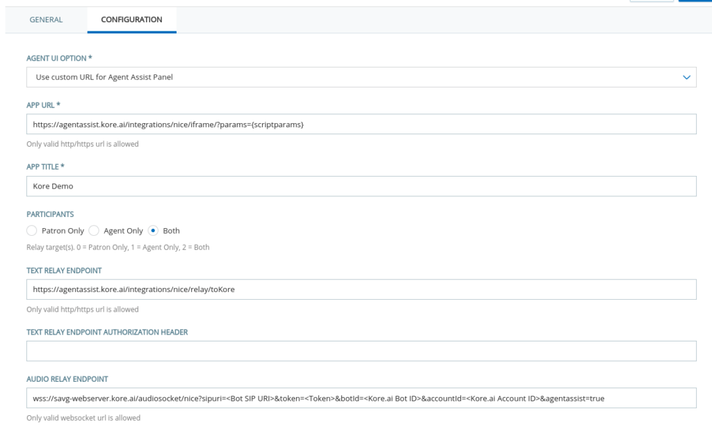 Kore Agent AI with Salesforce NICE CX-CTI – Agent Assist