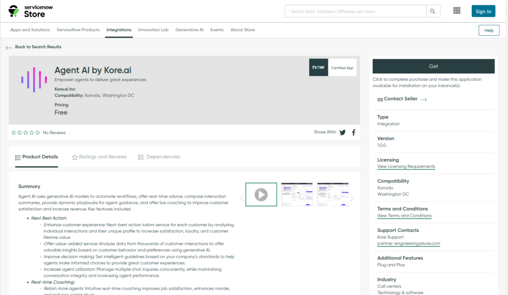 Agent AI Chat Integration with ServiceNow – Agent Assist