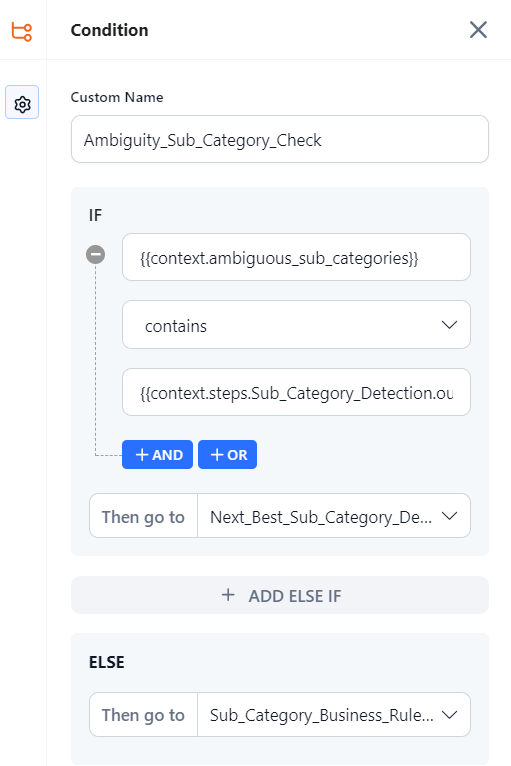 Condition Node - Kore ai Docs