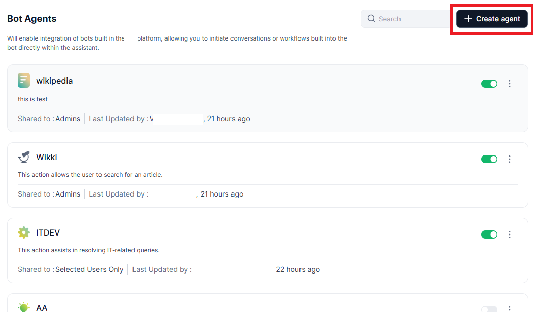 Bot Agents - Kore ai Docs
