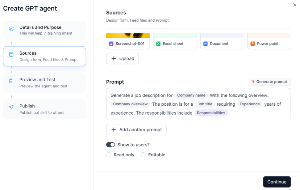Prompt Agents - Kore ai Docs