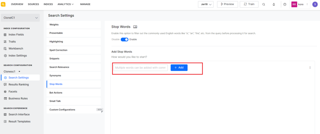 Stop Words – SearchAssist