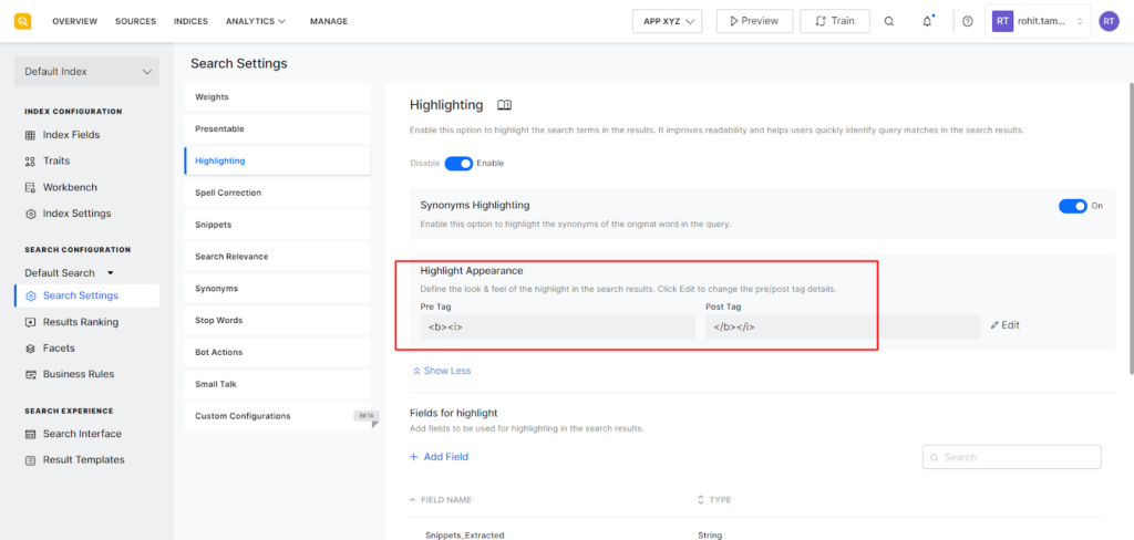 Highlighting – SearchAssist