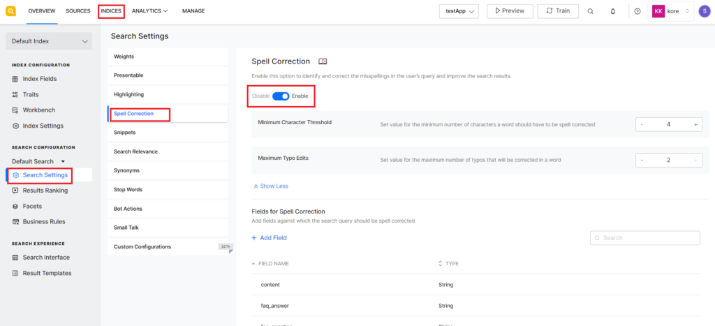 Spell Correction – SearchAssist