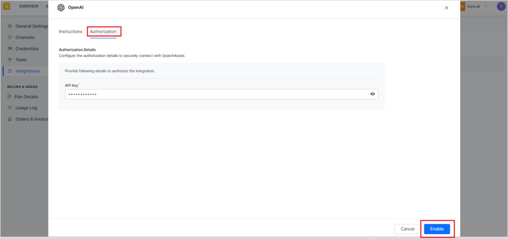 OpenAI Integration – SearchAssist