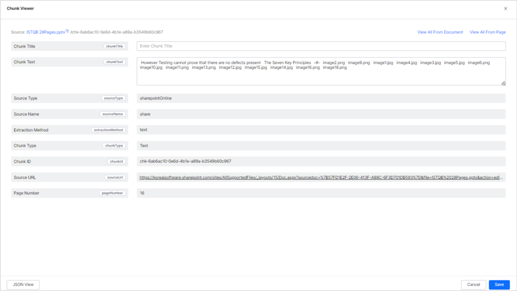 Chunk Browser – SearchAssist
