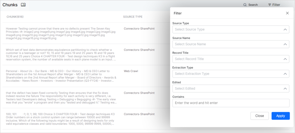 Chunk Browser – SearchAssist