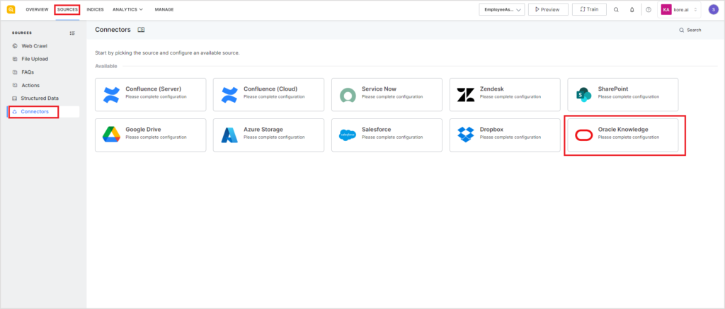 Oracle B2C Knowledge Advanced Connector – SearchAssist