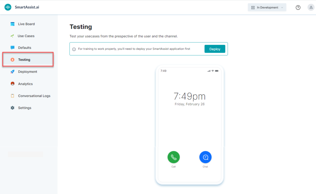Test your SmartAssist – SmartAssist -v2