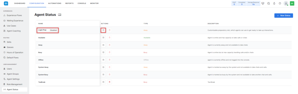 Agent Status Management – SmartAssist