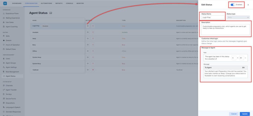 Agent Status Management – SmartAssist