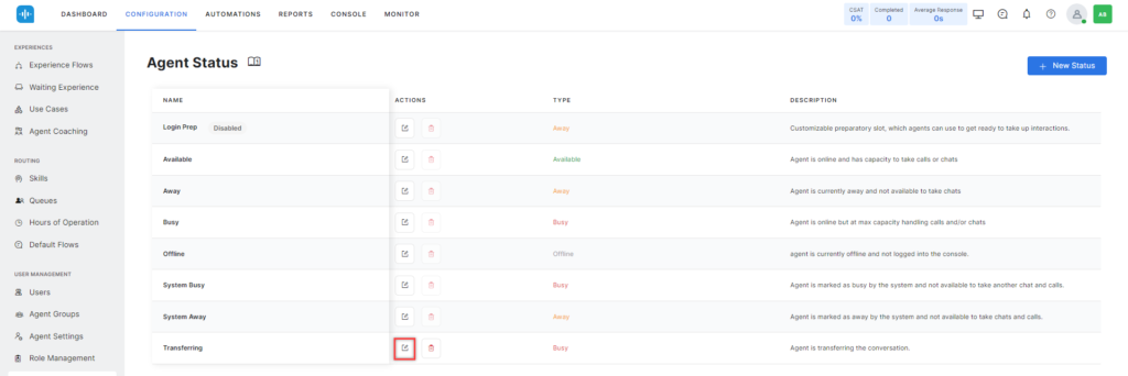 Agent Status Management – SmartAssist