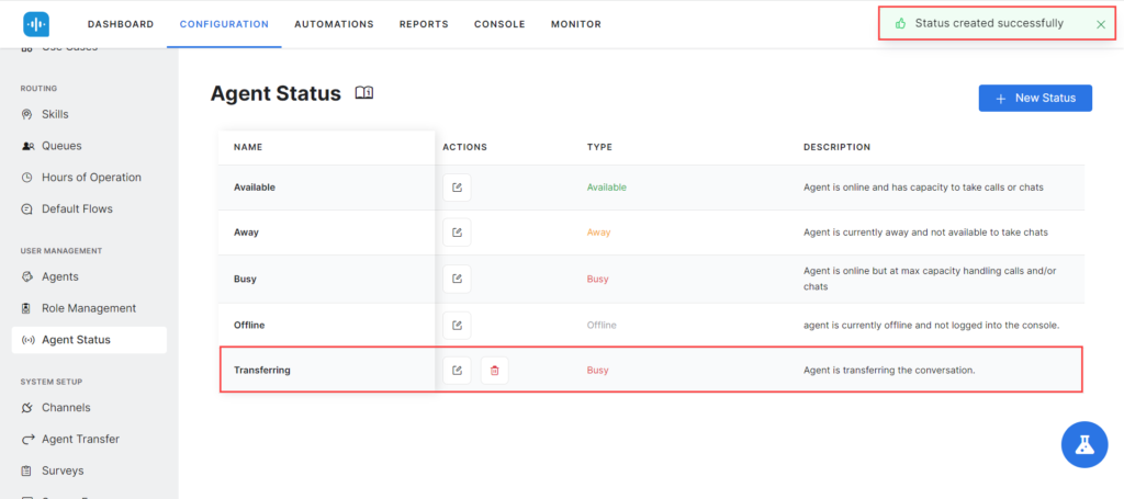 Agent Status Management – SmartAssist
