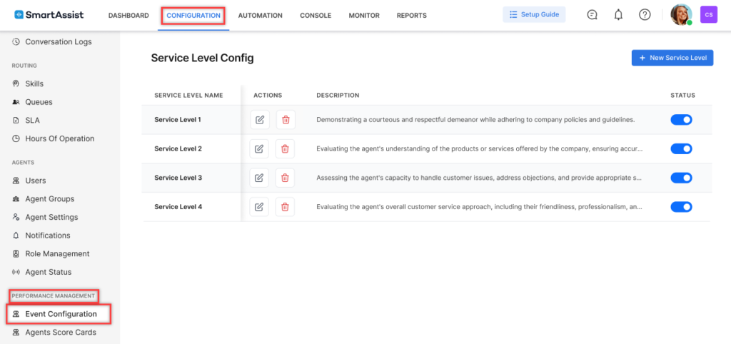 Monitor Queues, Agents, Interactions, and Service Levels – SmartAssist