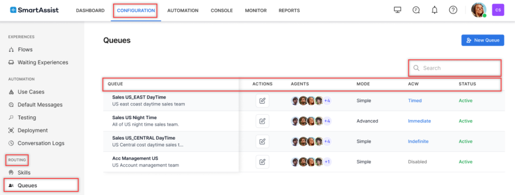 Queues – SmartAssist