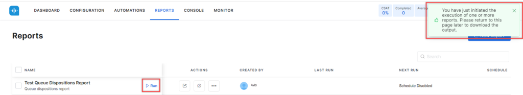 Queue Dispositions Report – SmartAssist