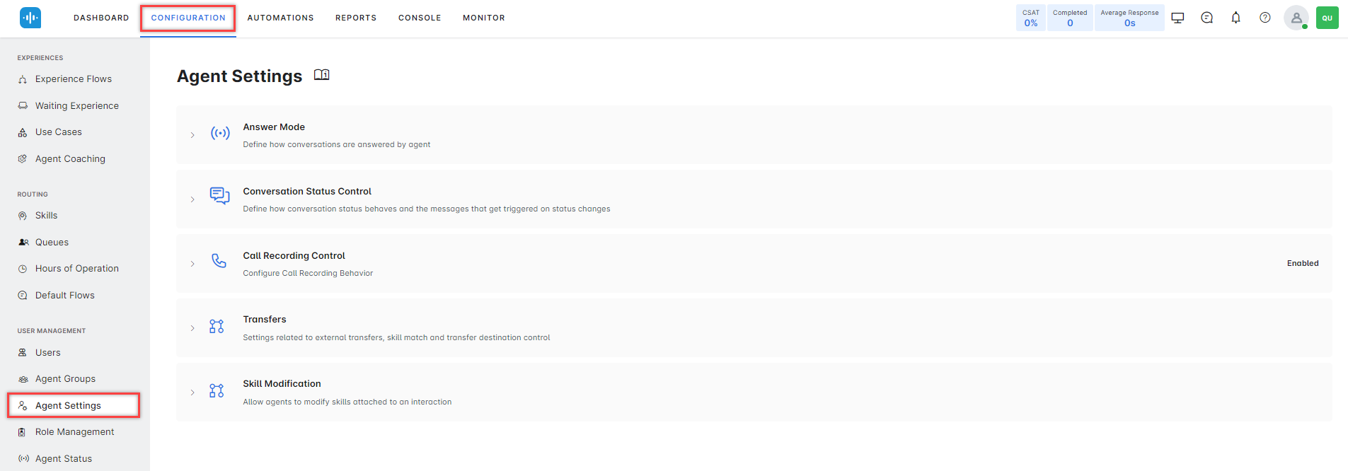 Agent Settings – SmartAssist