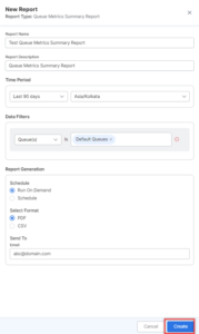 Queue Metrics Summary Report – SmartAssist