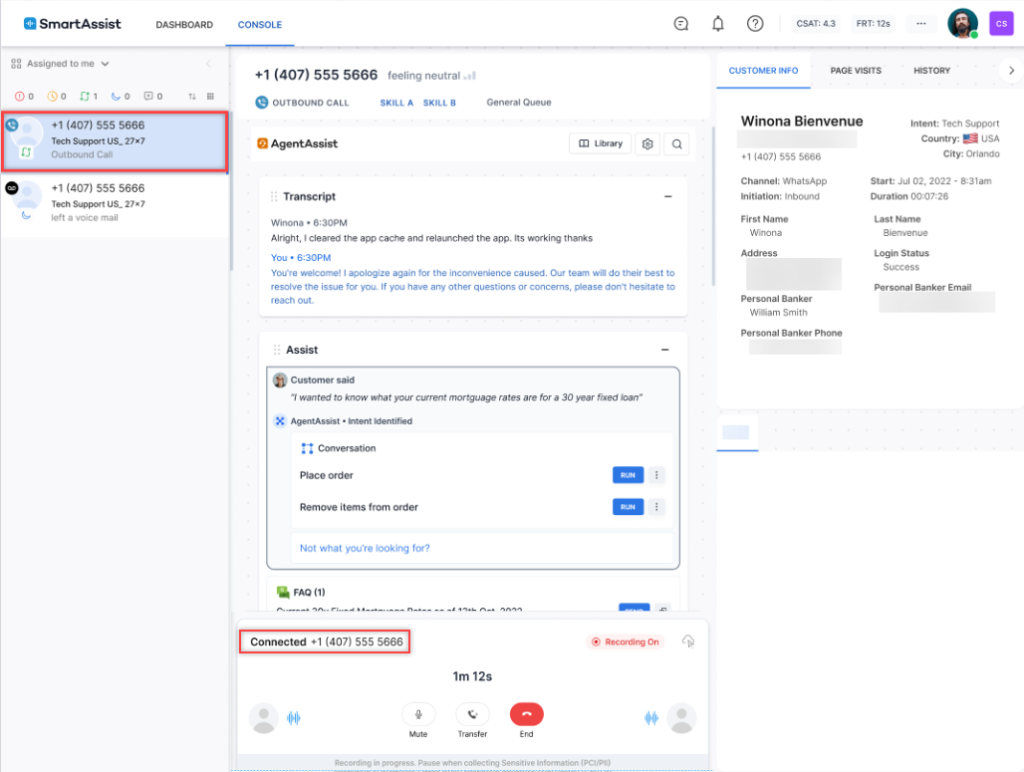 Interacting with Customers – SmartAssist