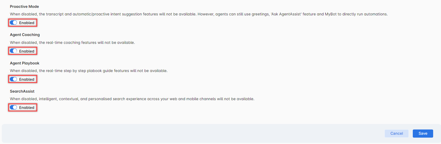 AgentAssist Settings – SmartAssist