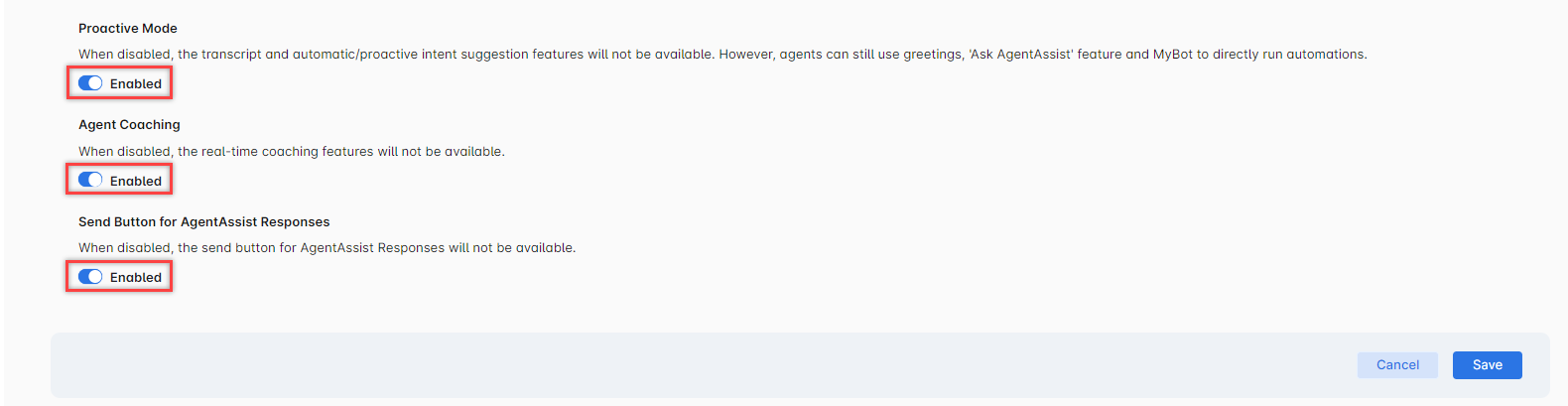 AgentAssist Settings – SmartAssist