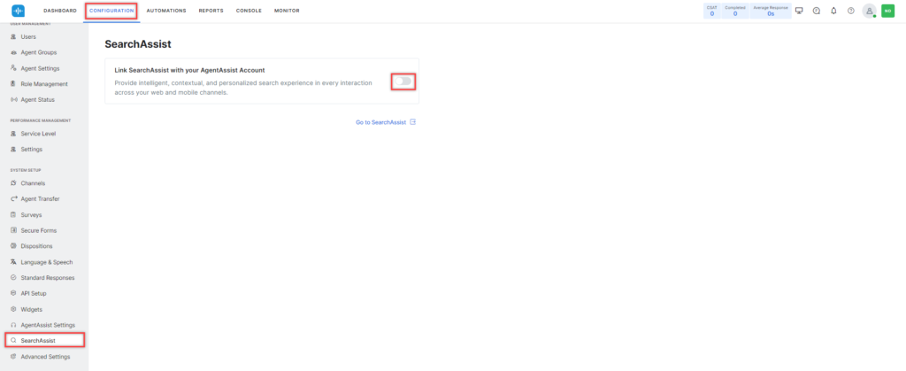 Configure SearchAssist – SmartAssist