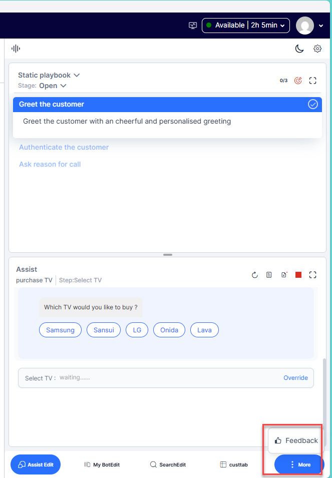 Feedback Settings - Kore ai Docs