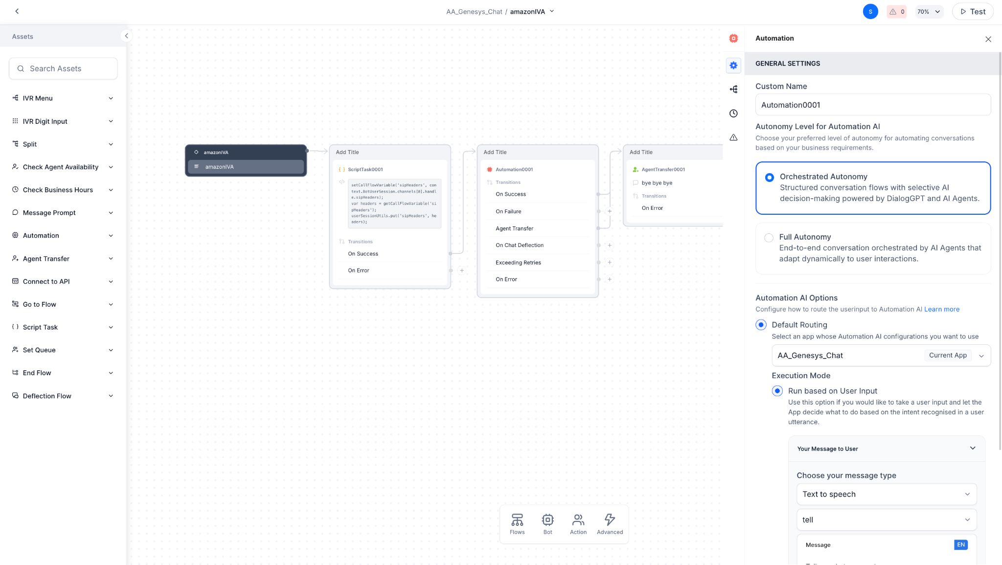 Amazon Connect Integration using Voice Automation - Kore ai Docs