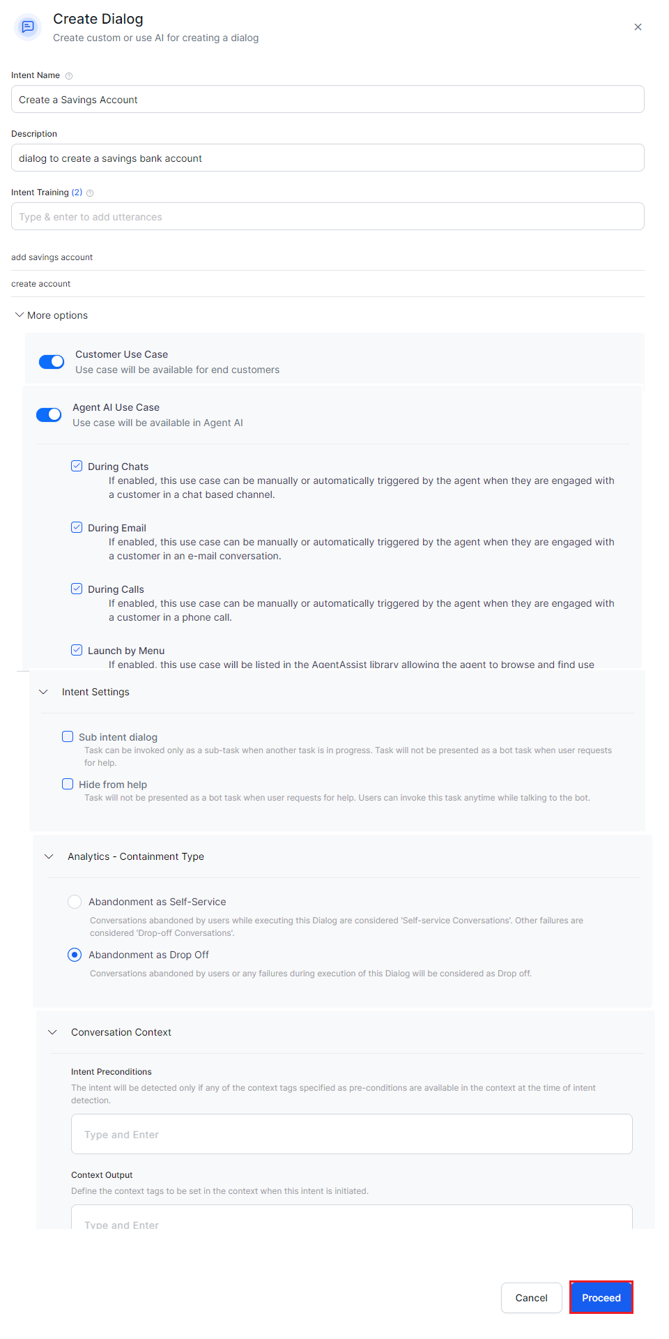Conversation-driven Dialog Builder - Kore ai Docs