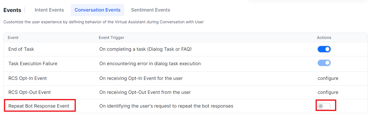Intent Events - Kore ai Docs