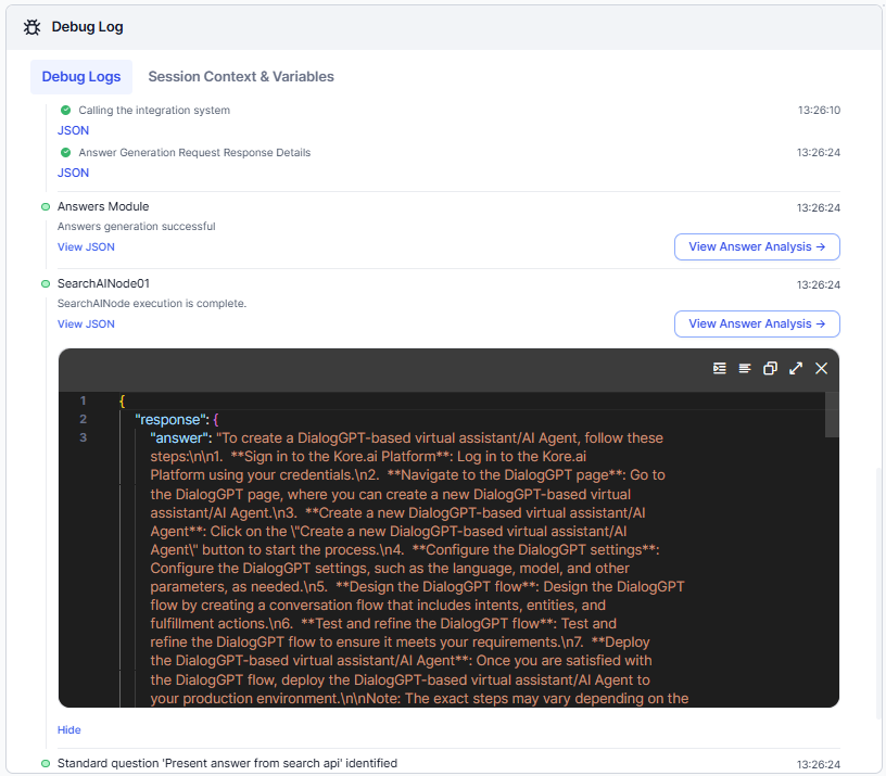 Playground - Kore ai Docs