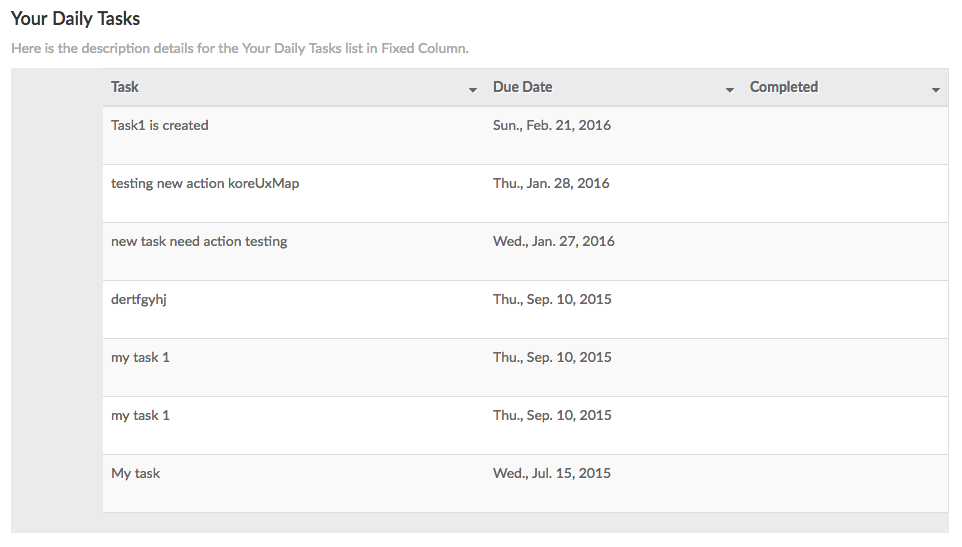 Defining a Fixed-Column Table Report - Kore ai Docs
