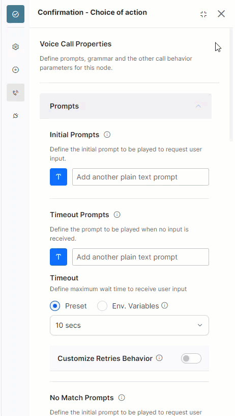 Confirmation Node - Kore ai Docs