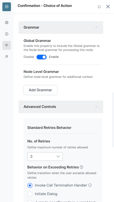 Confirmation Node - Kore ai Docs